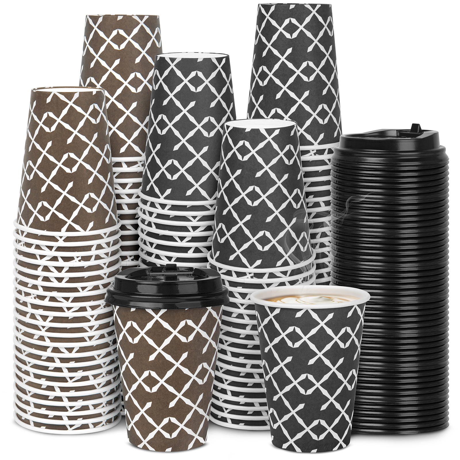 O2frepak 12Oz 25 Count Disposable Paper Coffee Cups, Suitable for Hot ...