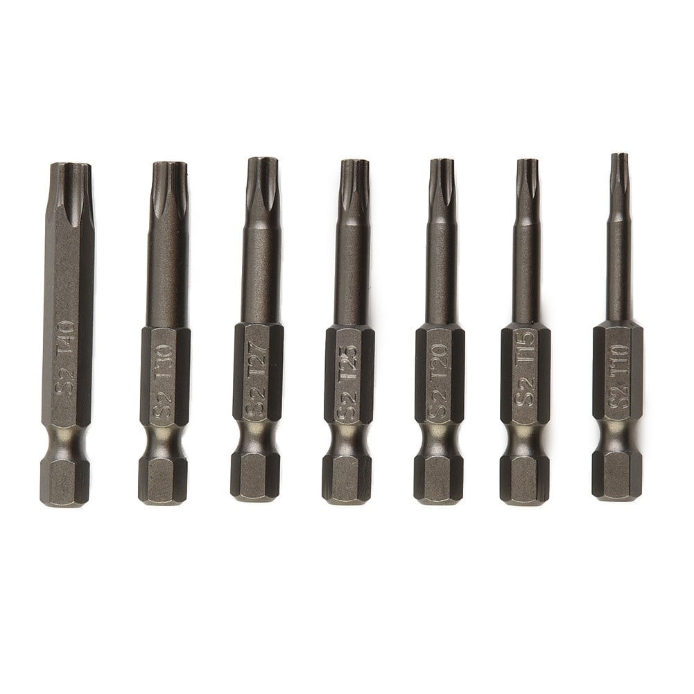 Treasa 7Pcs 50mm 1/4" Hex Shank Five-Point Magnetic Torx Screwdriver ...