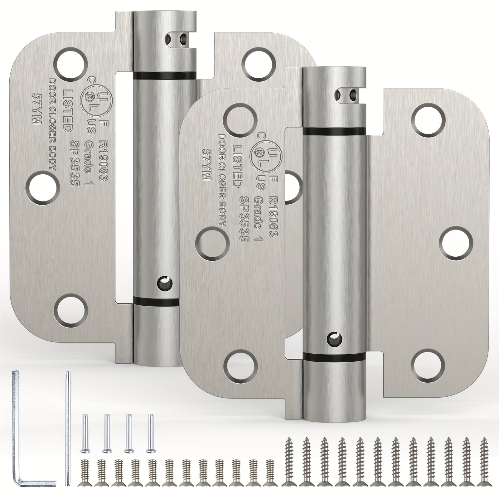 Treasem Self Closing Door Hinges, Auto Closing Spring Hinges with ...