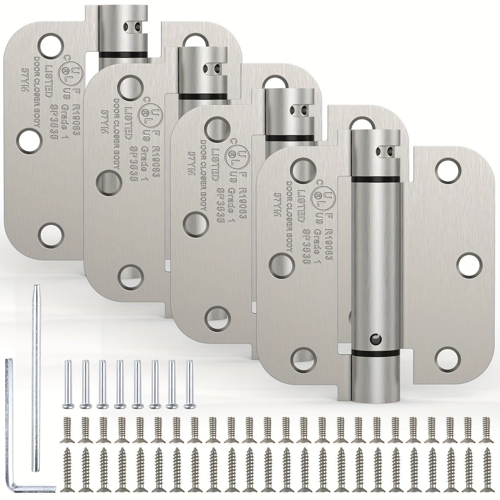 Treasem Self Closing Door Hinges, Auto Closing Spring Hinges with ...