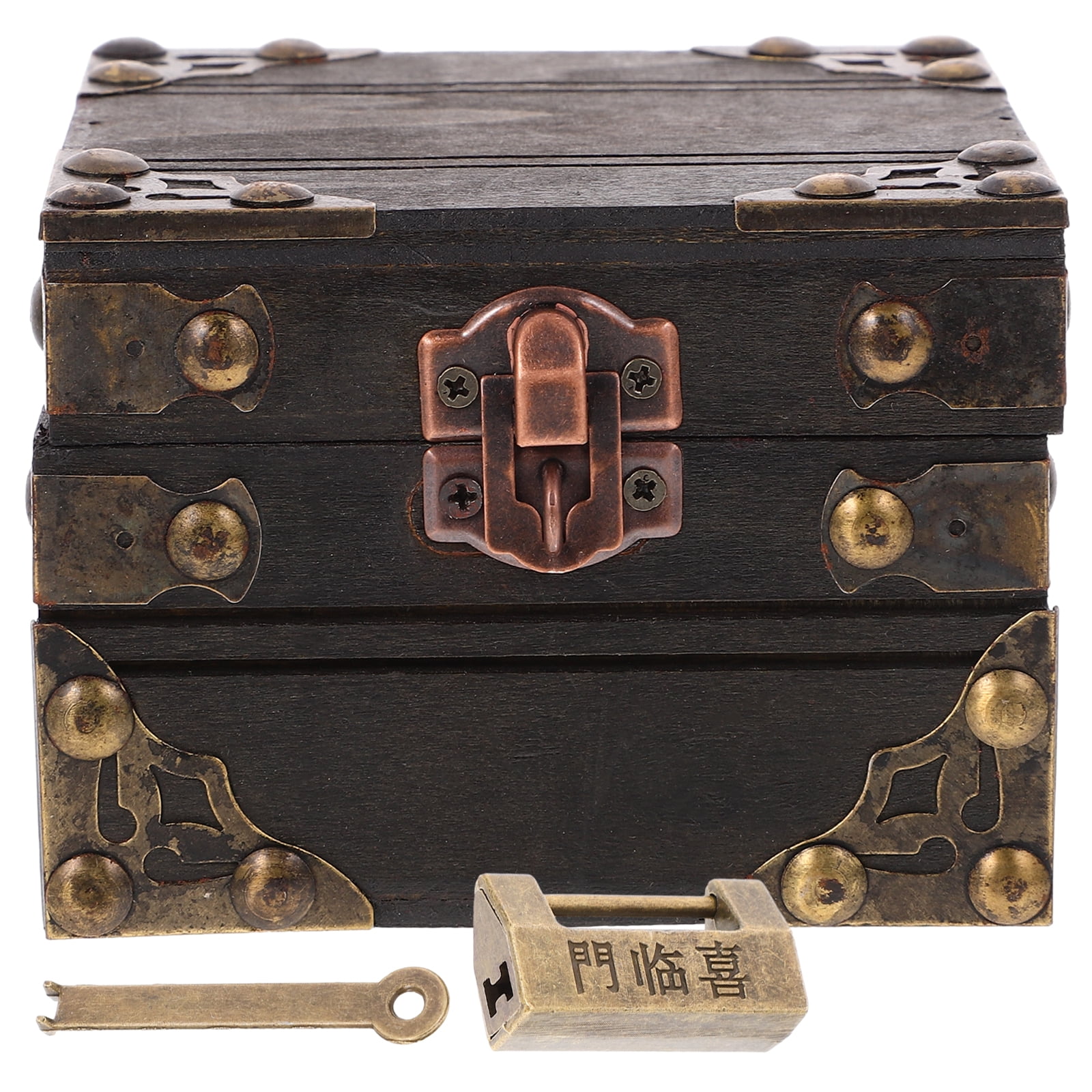 Treasure Box Vintage Wooden Treasure Chest Vintage Jewelry Box Keepsake ...
