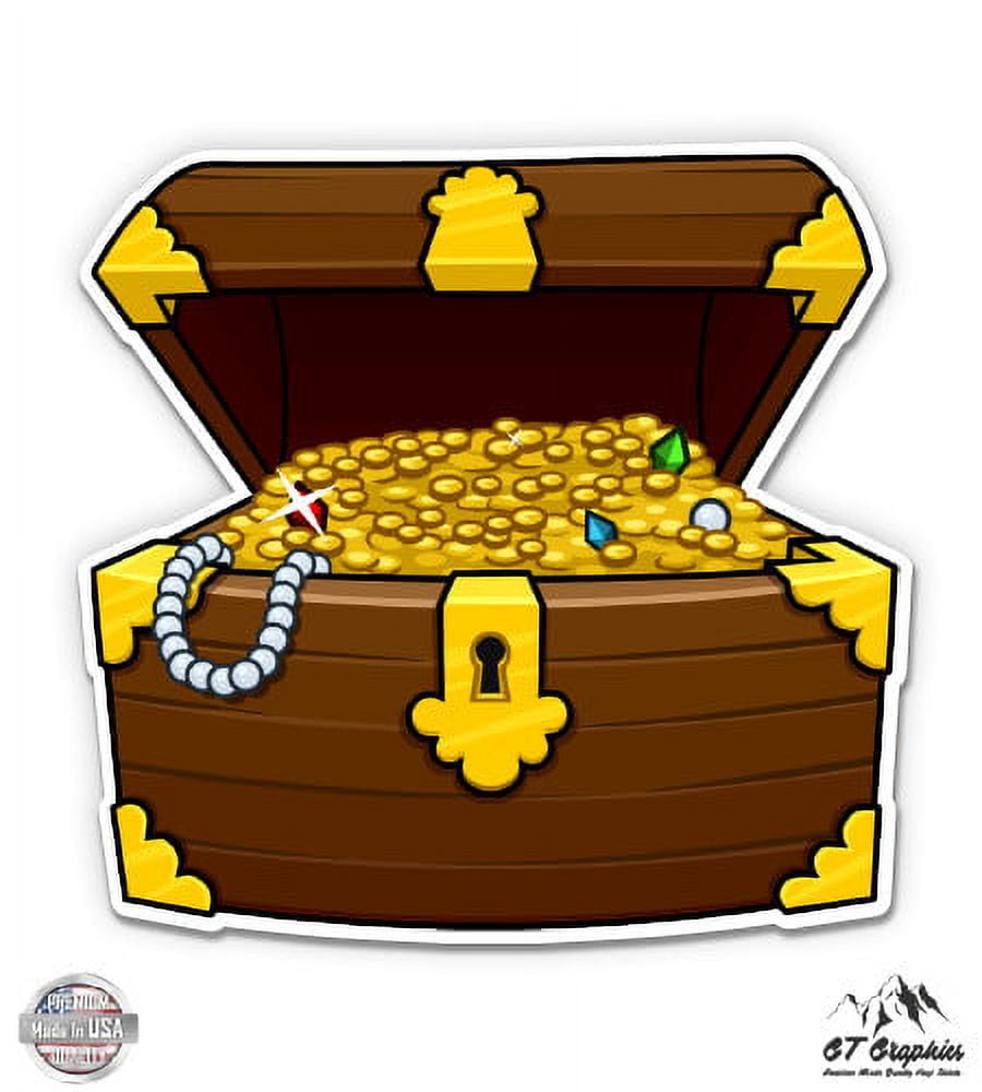 Treasure Chest - 12" Vinyl Sticker Waterproof Decal - Walmart.com