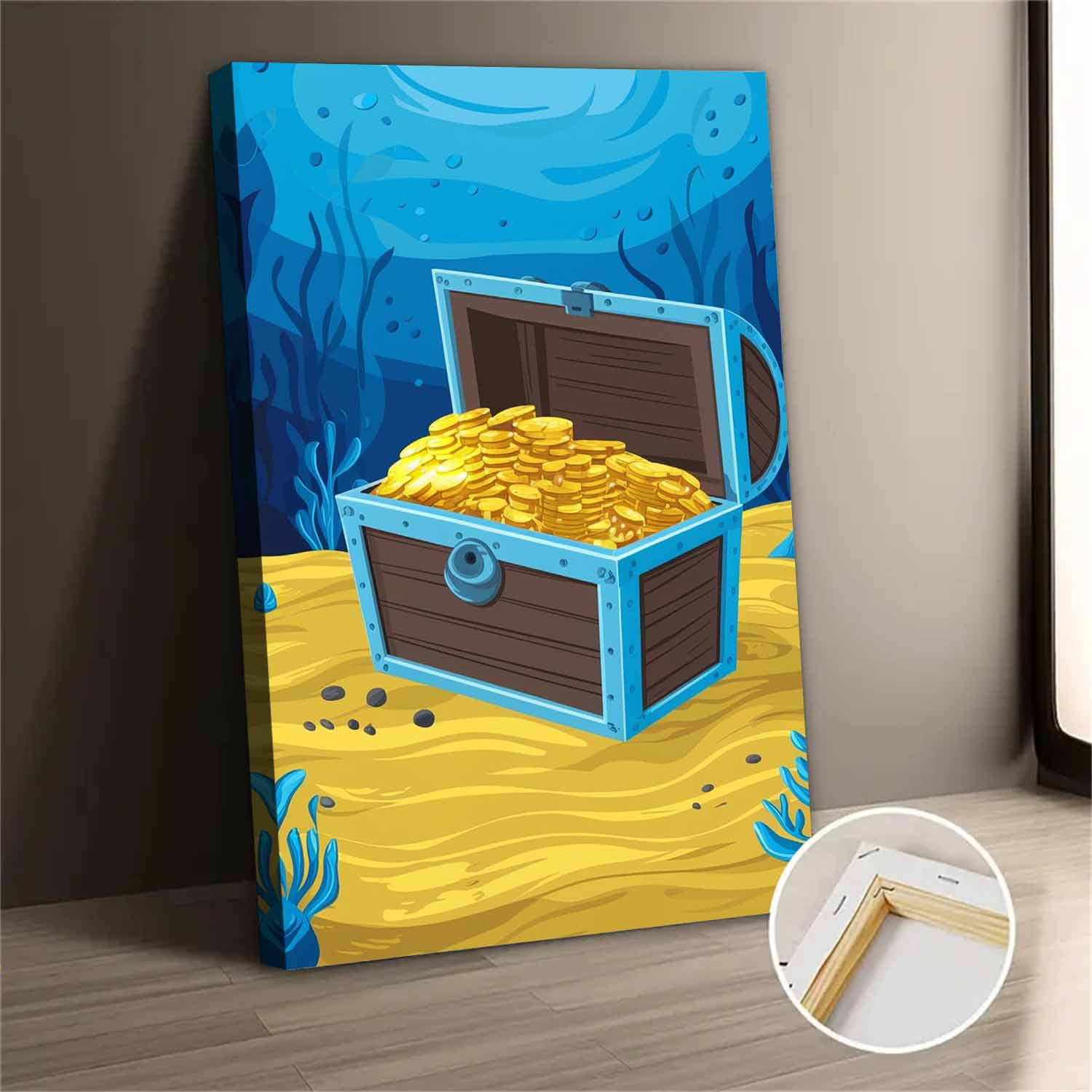 Treasure Chest Canvas Wall Art Print - Abstract Modern Aesthetic ...