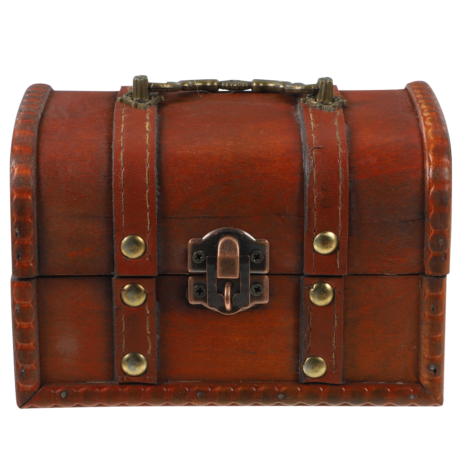 Treasure Chest Pirate Box Wood Keepsake Jewelry Box Vintage Trinket Box ...