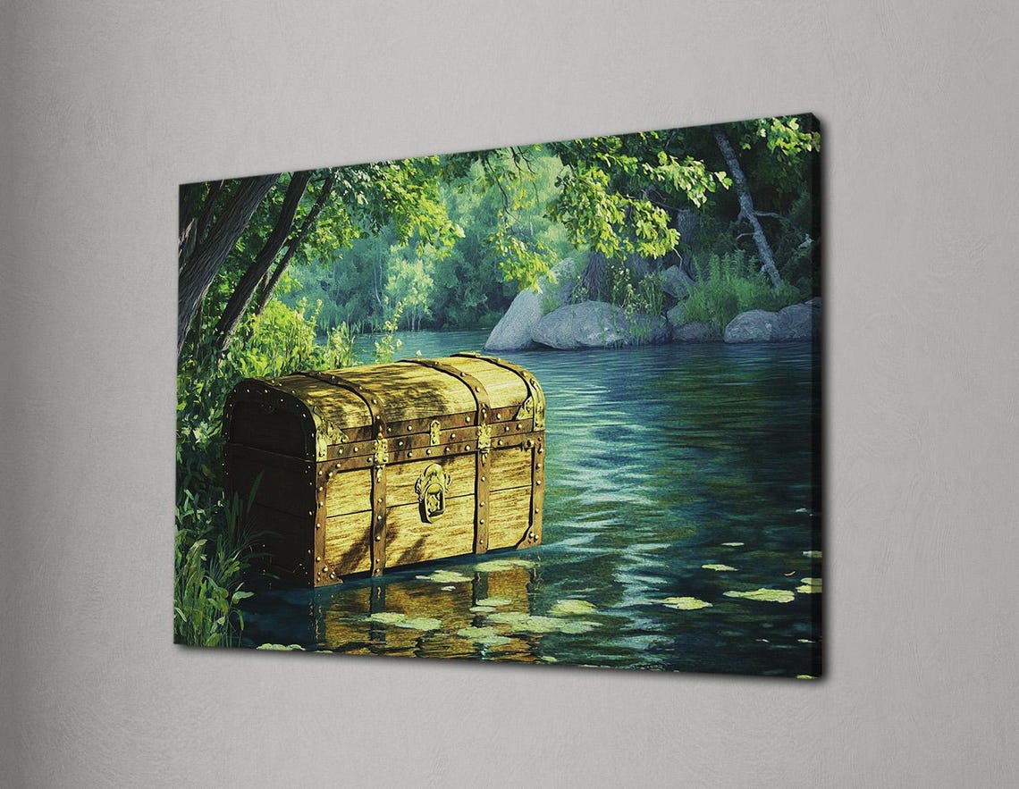 Treasure Chest Wall Art, Fantasy Forest, Mysterious Nature Print ...