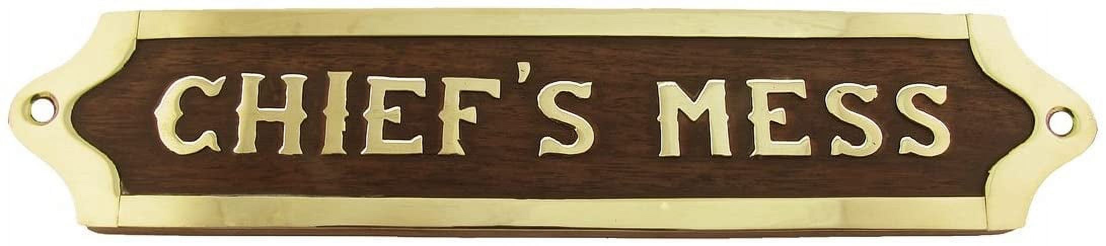 Treasure Chiefs Mess Brass Door Sign Maritime Ships Plaque - Walmart.com
