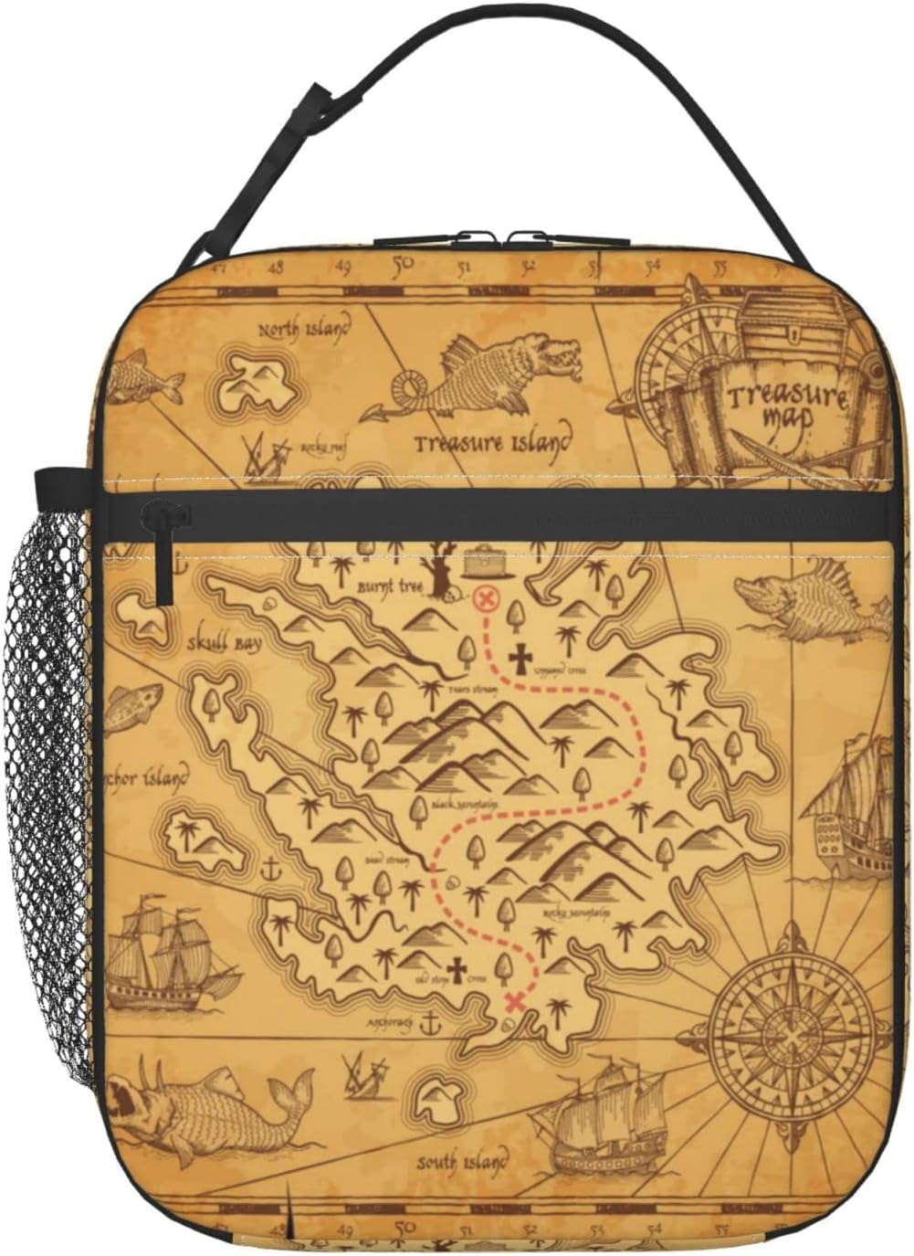 Treasure Hunt Map Insulated Lunch Bag, Lunch Box for Office Travel ...