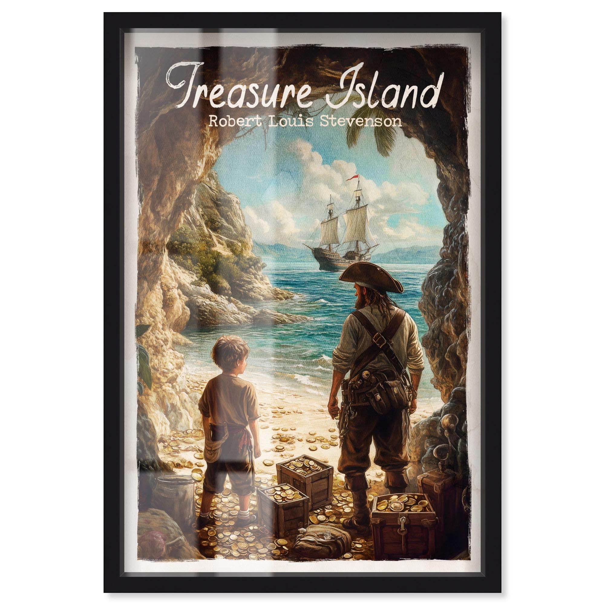 Treasure Island Classic Shadowbox Print Classic Book Art by Art Remedy ...