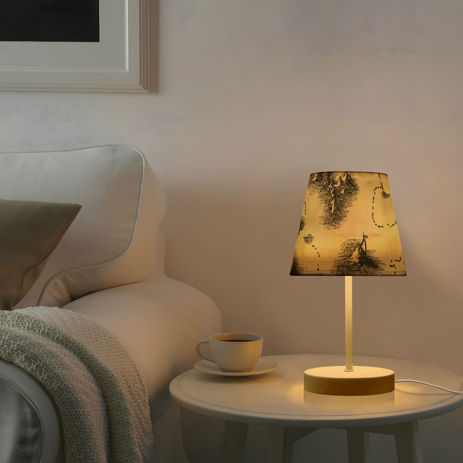 Treasure Map Desk Lamp 3 Color Modes LED Table Lamp Nightstand Reading ...