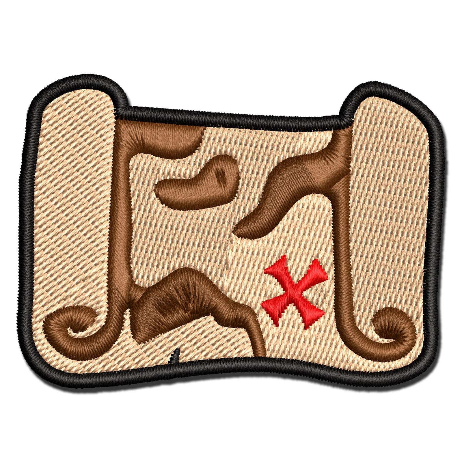 Treasure Map Scroll Pirate X Marks the Spot Applique Multi-Color ...