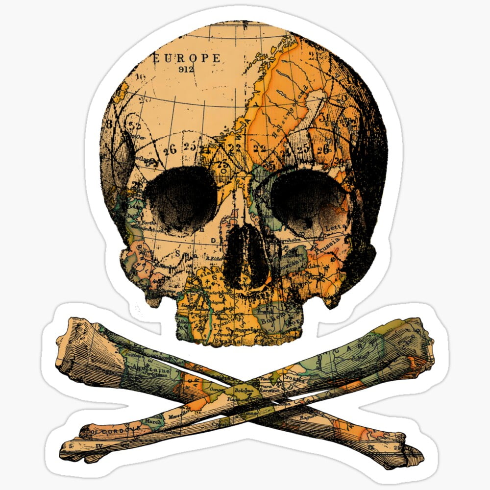 Treasure Map Sticker Phone Decal Water Bottle Stickers Car Decals ...