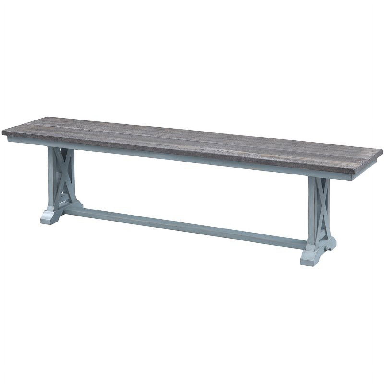 Treasure Trove Bar Harbor Solid Wood Blue Dining Bench - Walmart.com