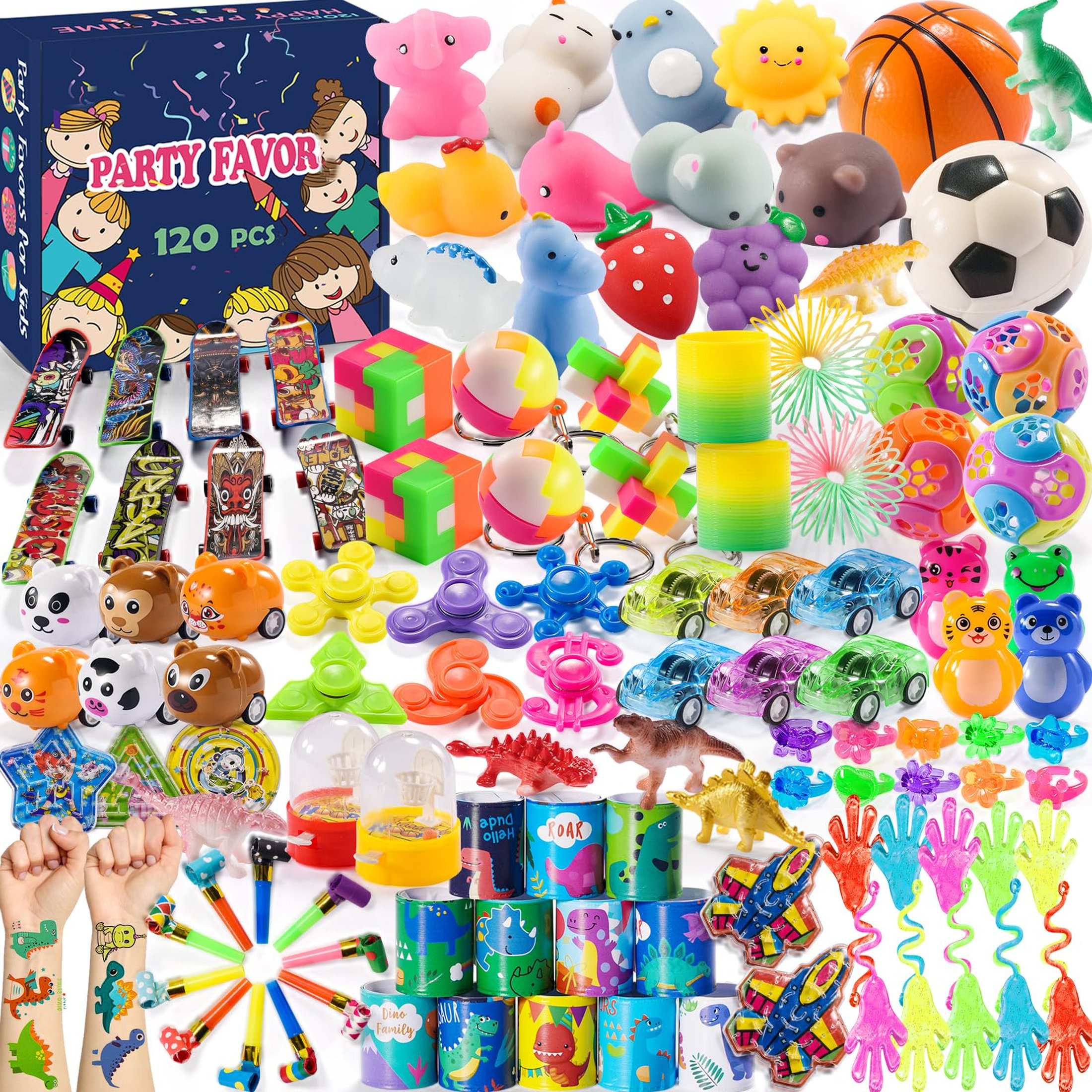 Treasure Trove Toy Box - Party Favor Pack with 120 Kids Prizes, Goodie ...