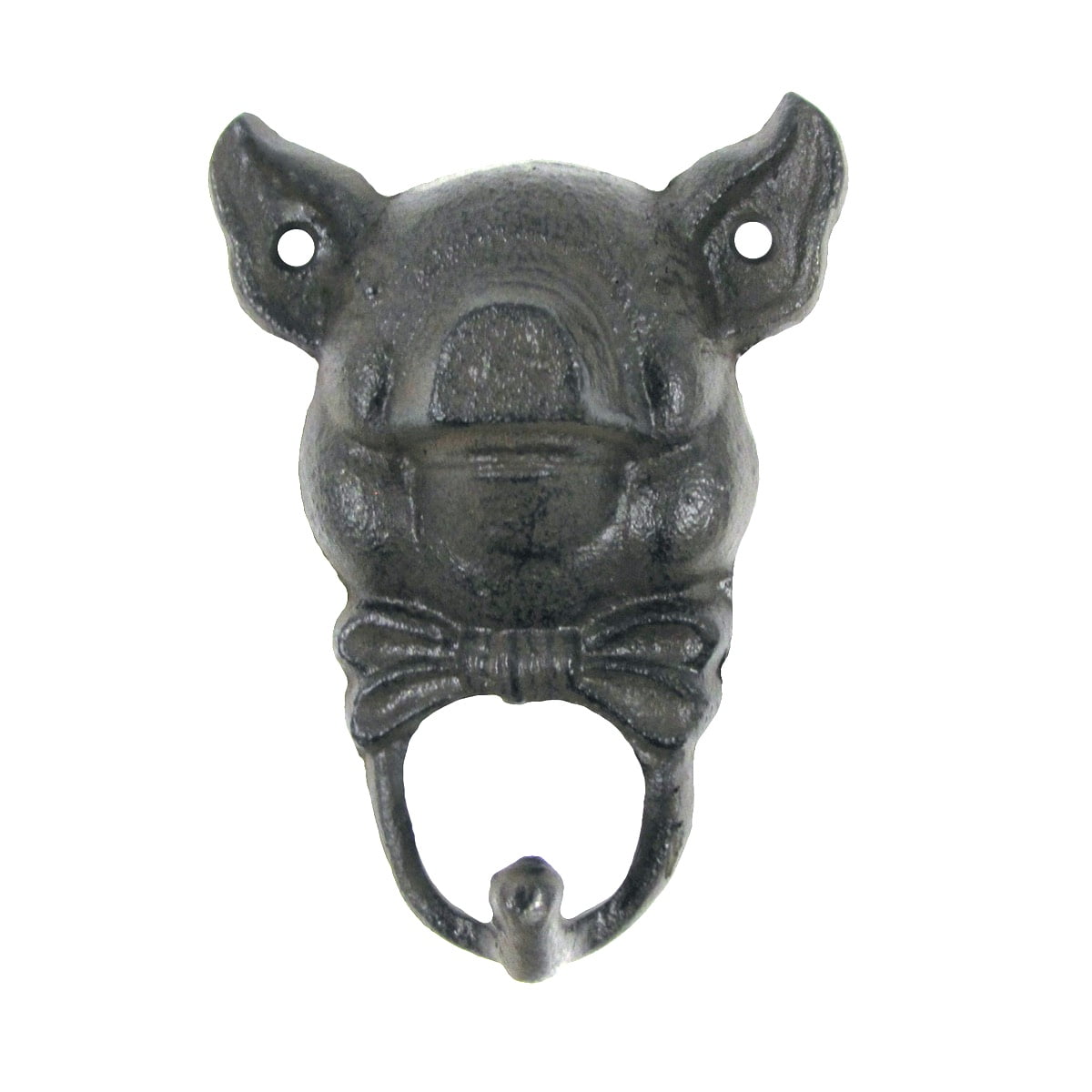 TreasureGurus 1 Hook Metal Coat Hook, Funny Cast Pig Wearing Bowtie ...