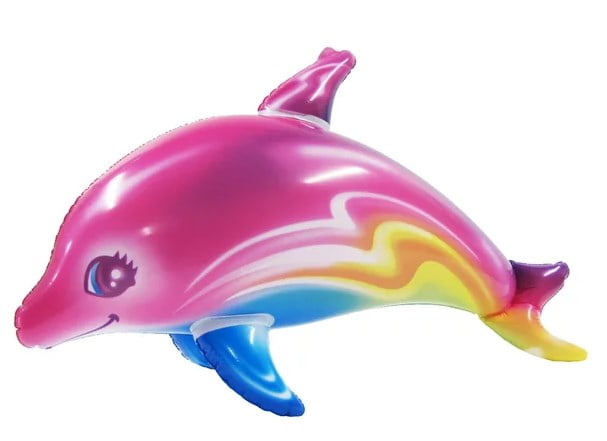 TreasureGurus Inflatable Rainbow Dolphin Swimming Pool Float - Walmart.com