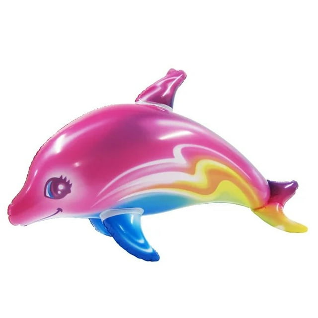 TreasureGurus Inflatable Rainbow Dolphin Swimming Pool Float - Walmart.com