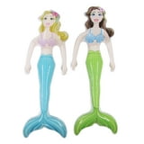 TreasureGurus Inflatable Mermaid Pool Floats, 2 Pieces, Vinyl Floaties ...
