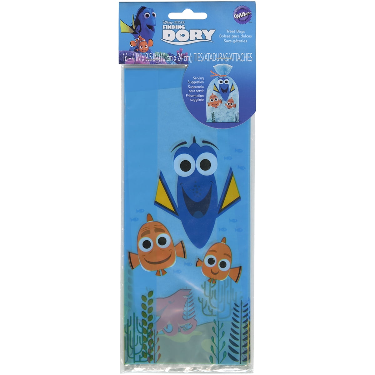 Treat Bags 4"X9.5" 16/Pkg-Finding Dory - Walmart.com