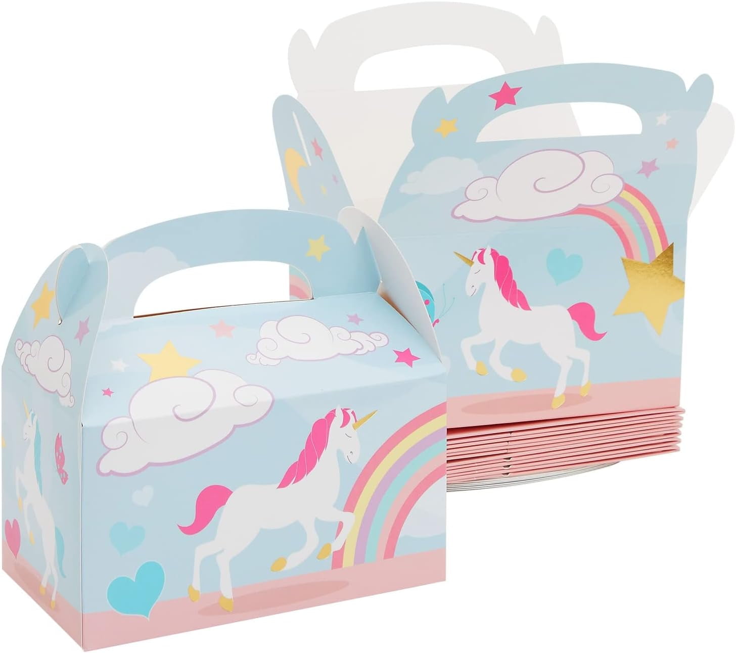 Treat Boxes - 24-Pack Paper Party Favor Boxes, Unicorn Design Goodie ...