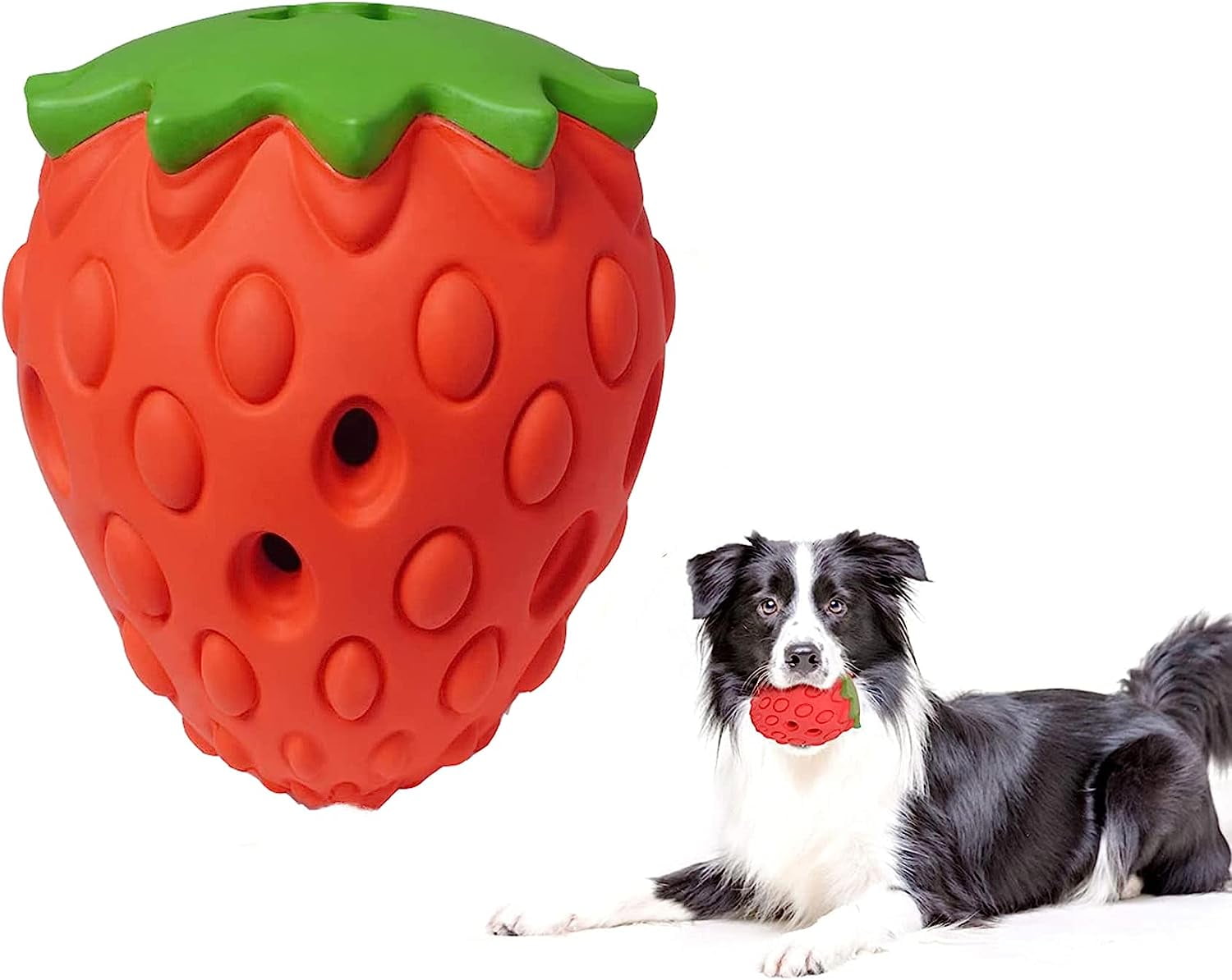 Treat Dispensing Dog Toys, Natural Rubber Teeth Cleaning Dog Feeder ...