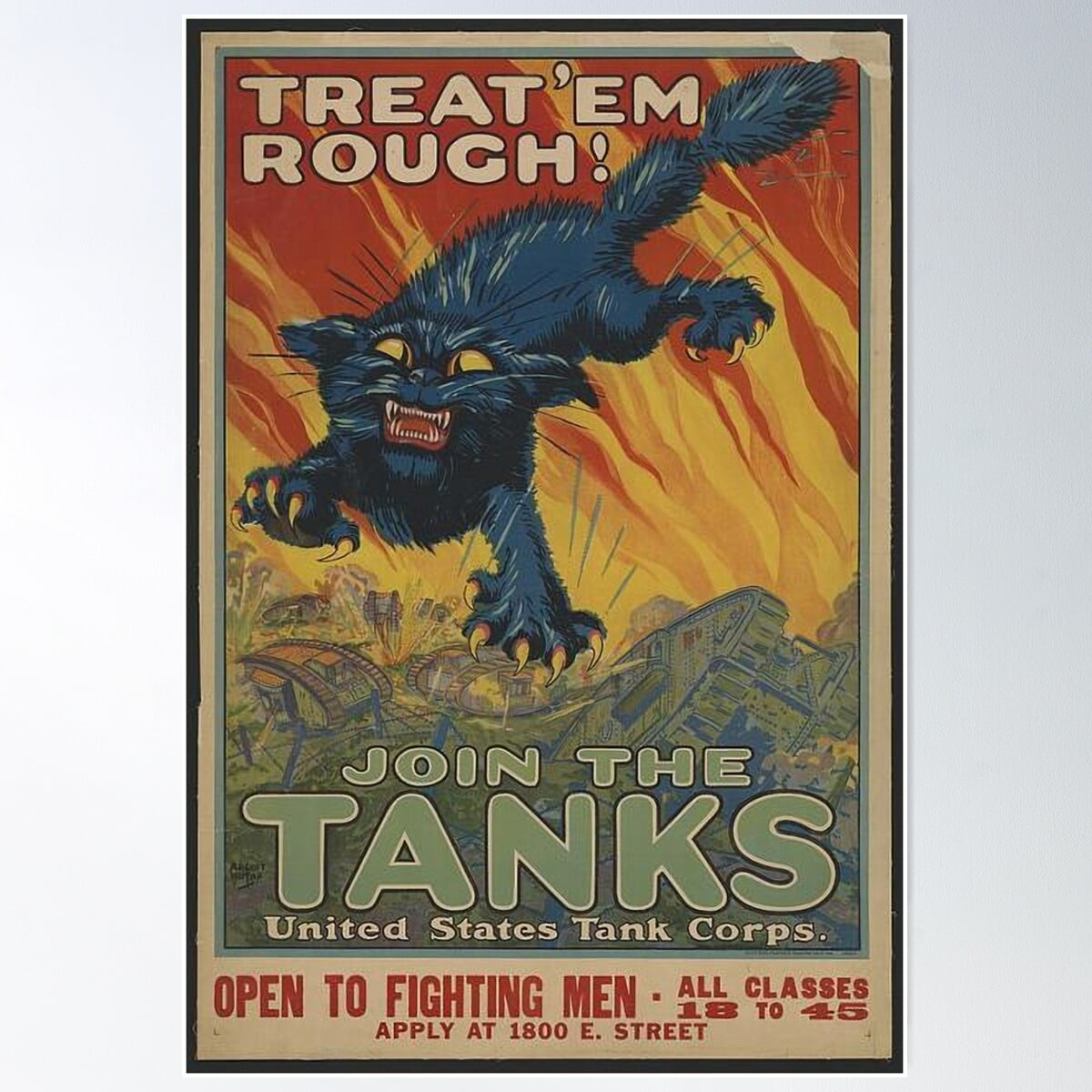 Treat 'Em Rough - Join The Tanks United States Tank Corps Poster Wall ...
