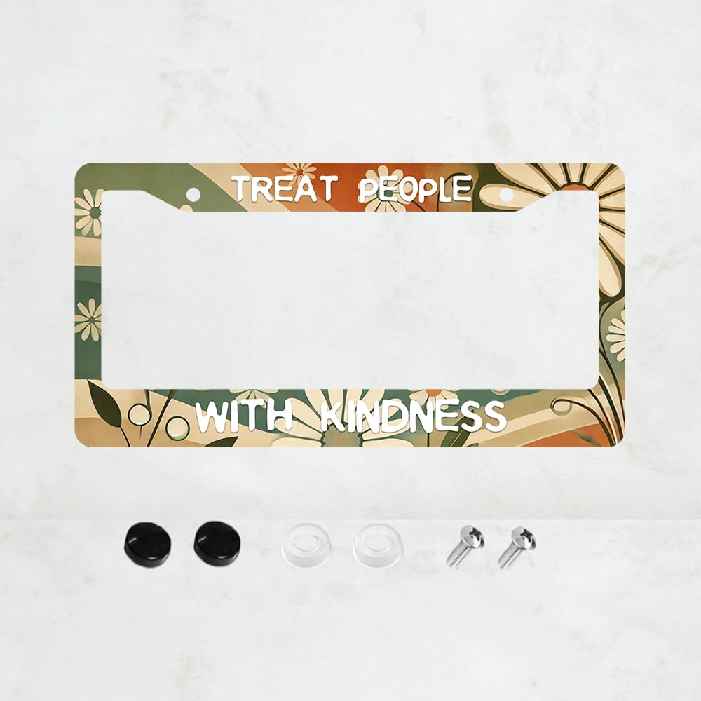 Treat People License Plate Prame Aluminum Auto Parts License Plate ...