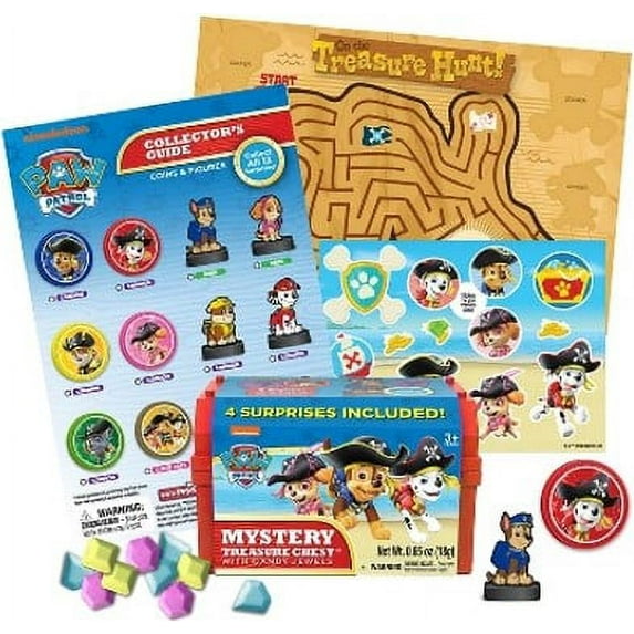 Treat Street PAW Patrol Party Mystery Treasure Chest with Candy, 0.65oz - Walmart.com