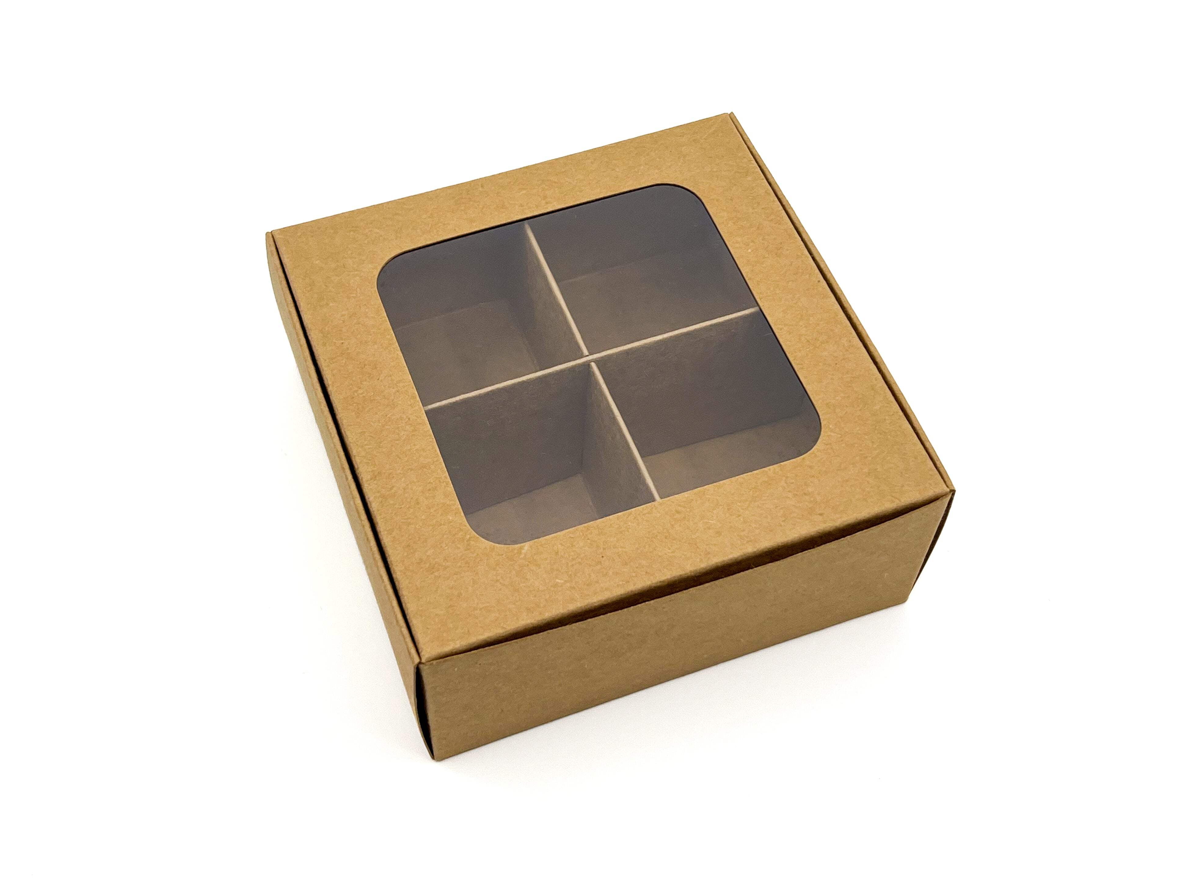 Treat boxes with window and dividers | 4 SMALL compartments | 4.5 x 4.5 ...