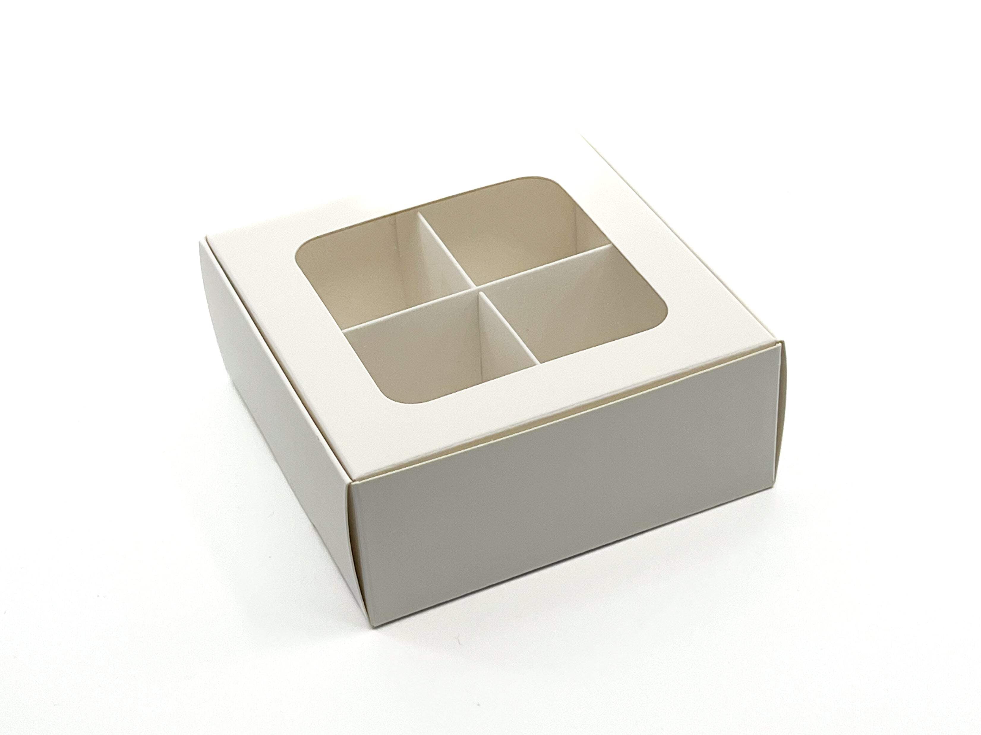 Treat boxes with window and dividers | 4 SMALL compartments | 4.5 x 4.5 ...