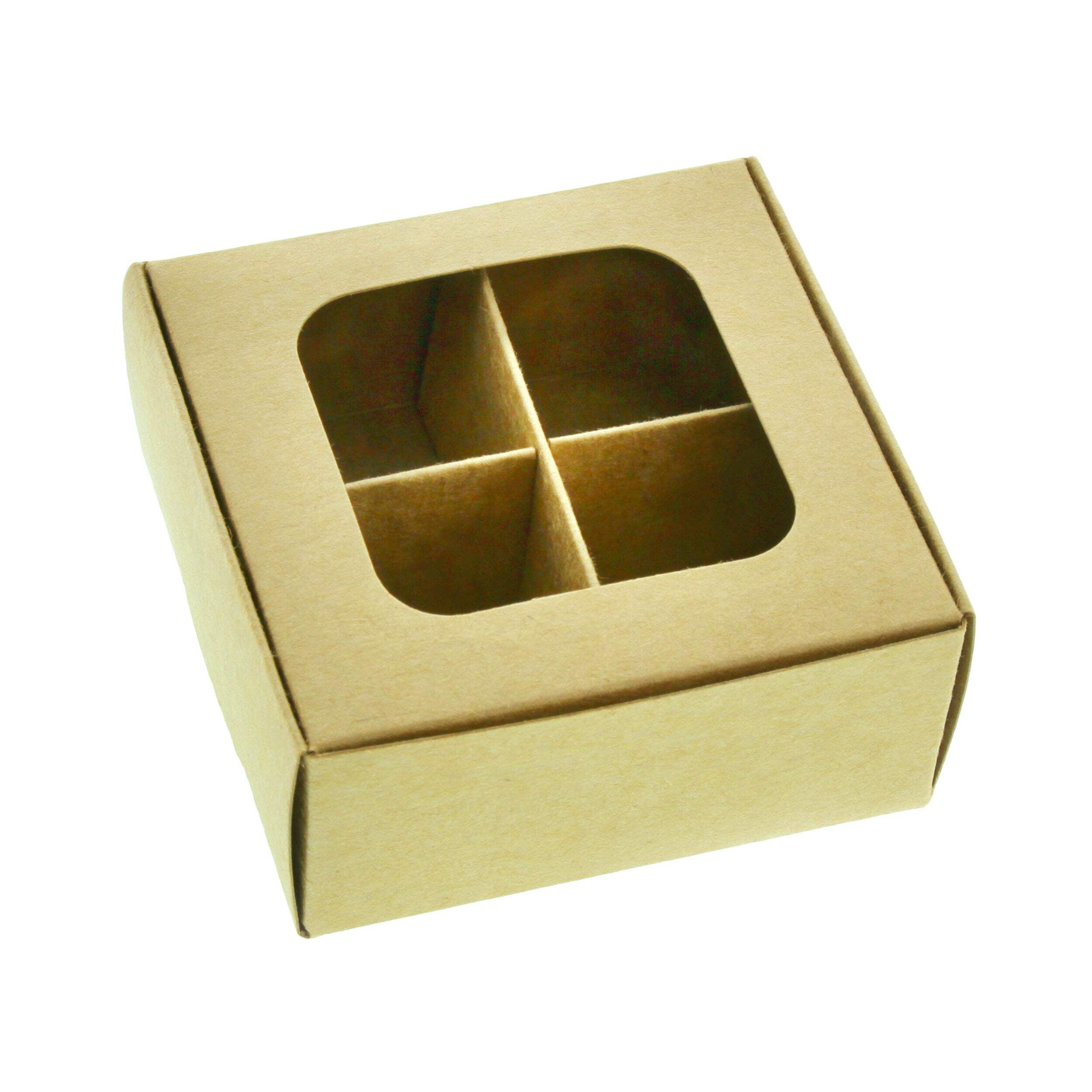Treat boxes with window and dividers | 4 X-SMALL compartments | 3.5 x 3 ...