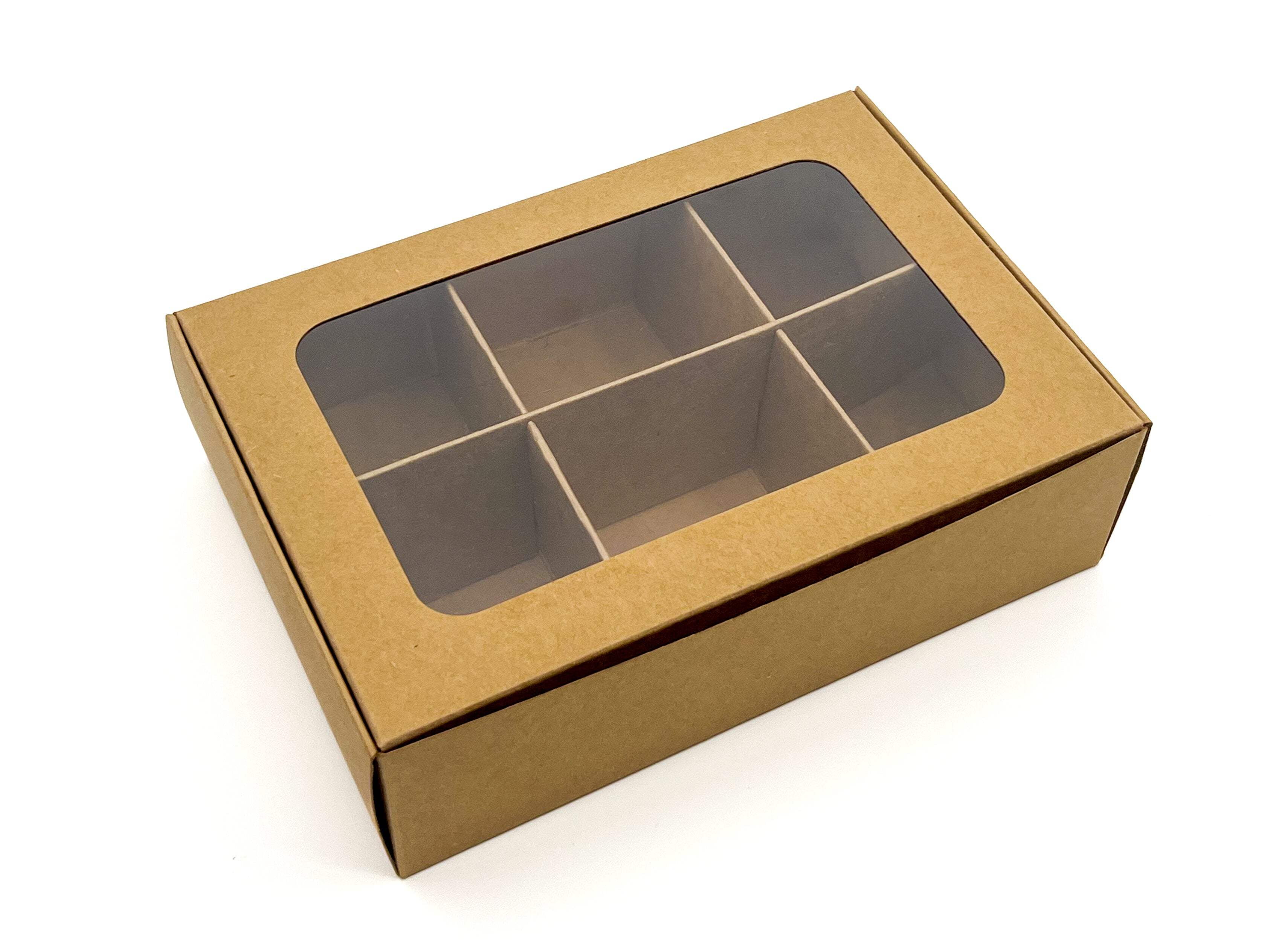 Treat boxes with window and dividers | 6 SMALL compartments |6.5 x 4.5 ...