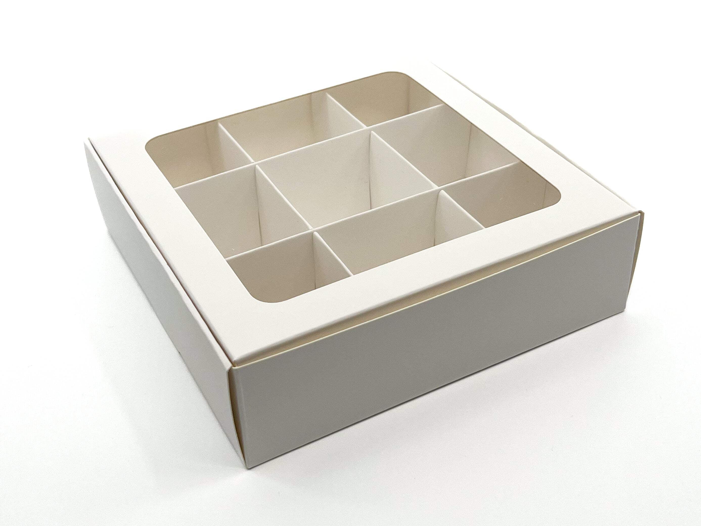 Treat boxes with window and dividers | 9 SMALL compartments | 6.5 x 6 ...