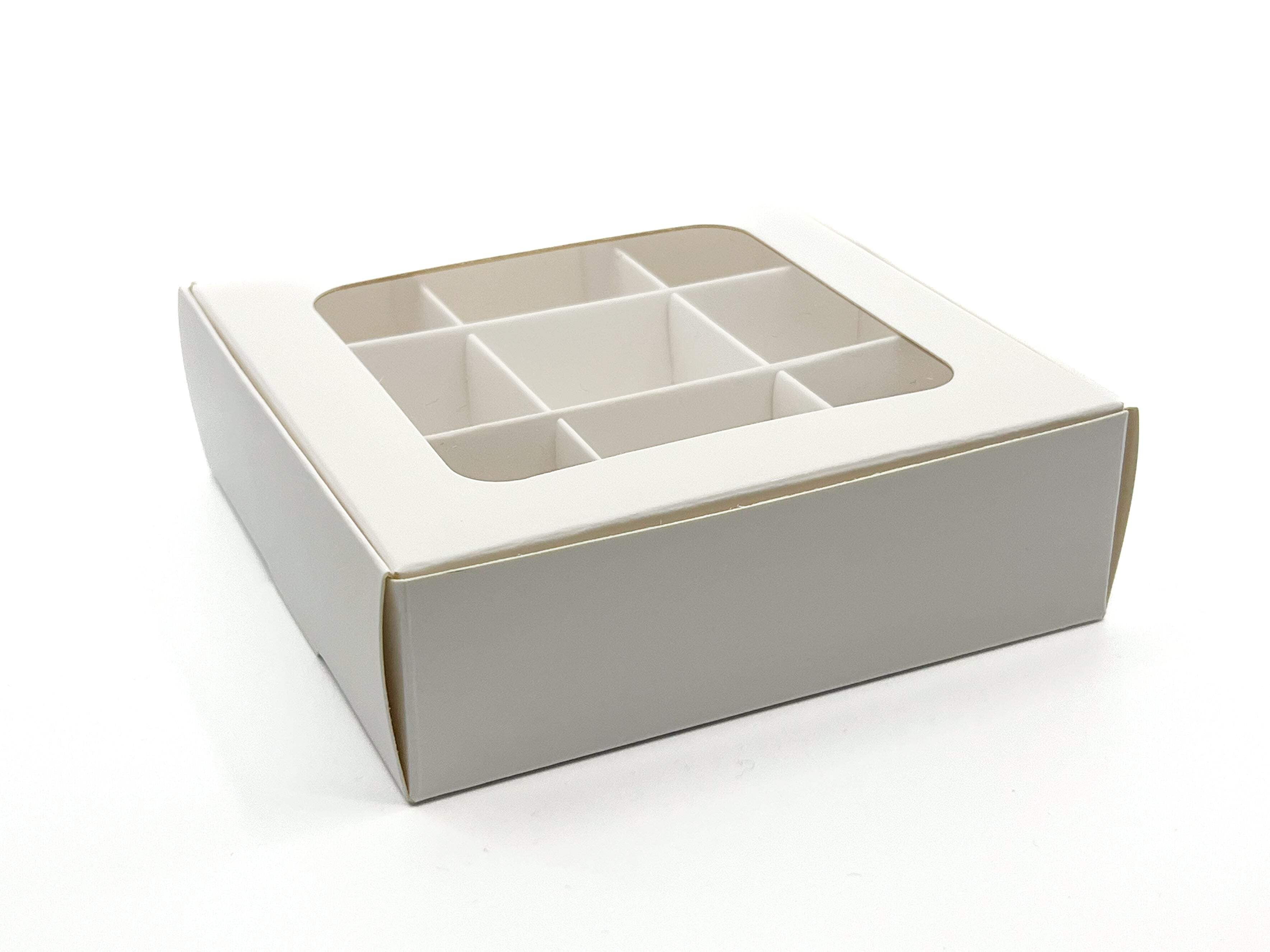 Treat boxes with window and dividers | 9 X-SMALL compartments | 5 x 5 x ...