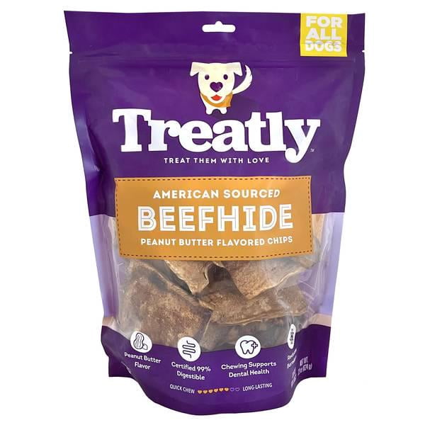 Treatly 22 oz American Peanut Butter Flavored Beefhide Chips - Walmart.com
