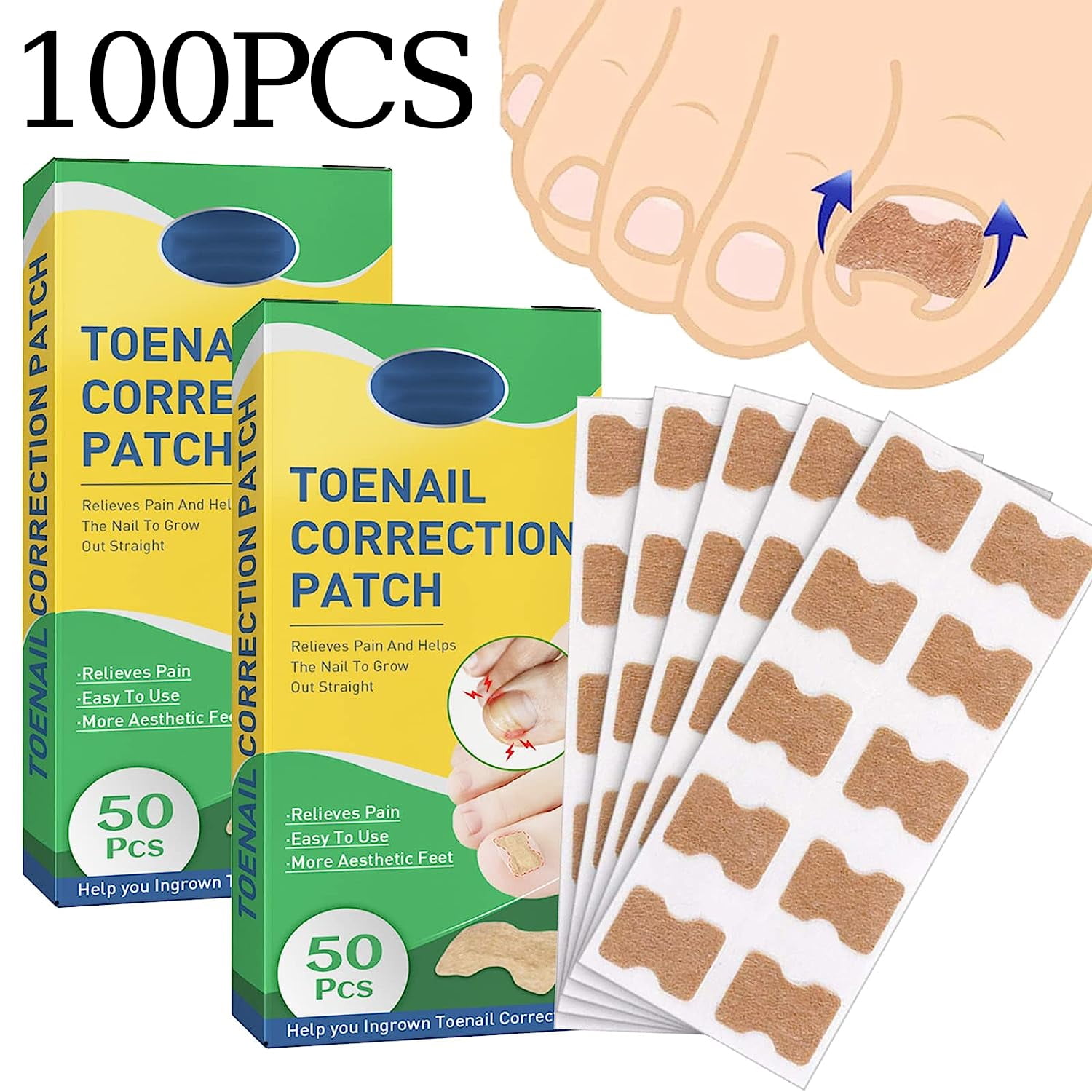 Treatment Ingrown Toenail Corrector Strips,Fitmedify Nail Patches with ...