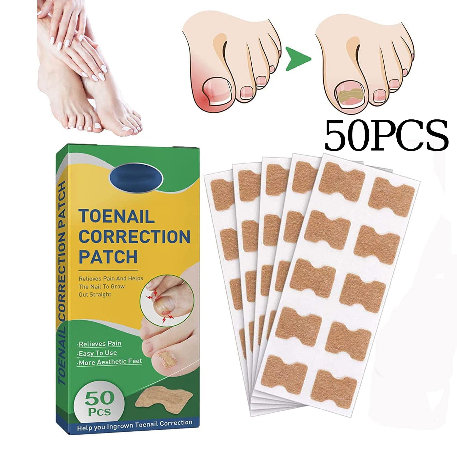 Fitmedify Toenail Care Remover & Repair Kit, 50PCS Ingrown Toenail ...