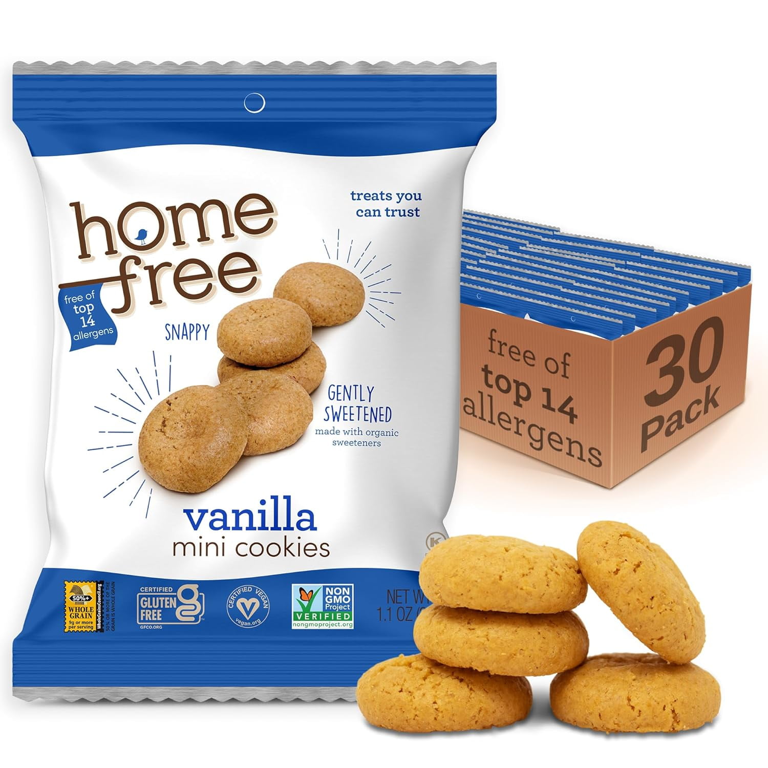 Treats You Can Trust Gluten Free Mini Cookies, Single Serve, Vanilla ...