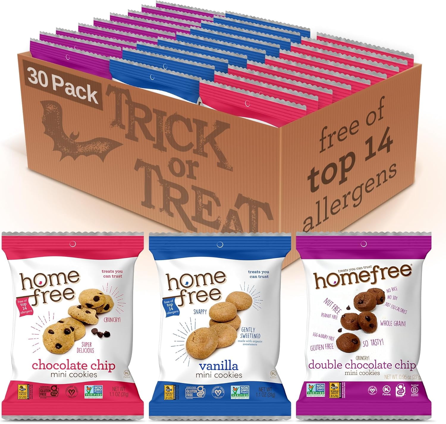 Treats You Can Trust Gluten Mini Cookies, Single Serve, Variety Pack ...