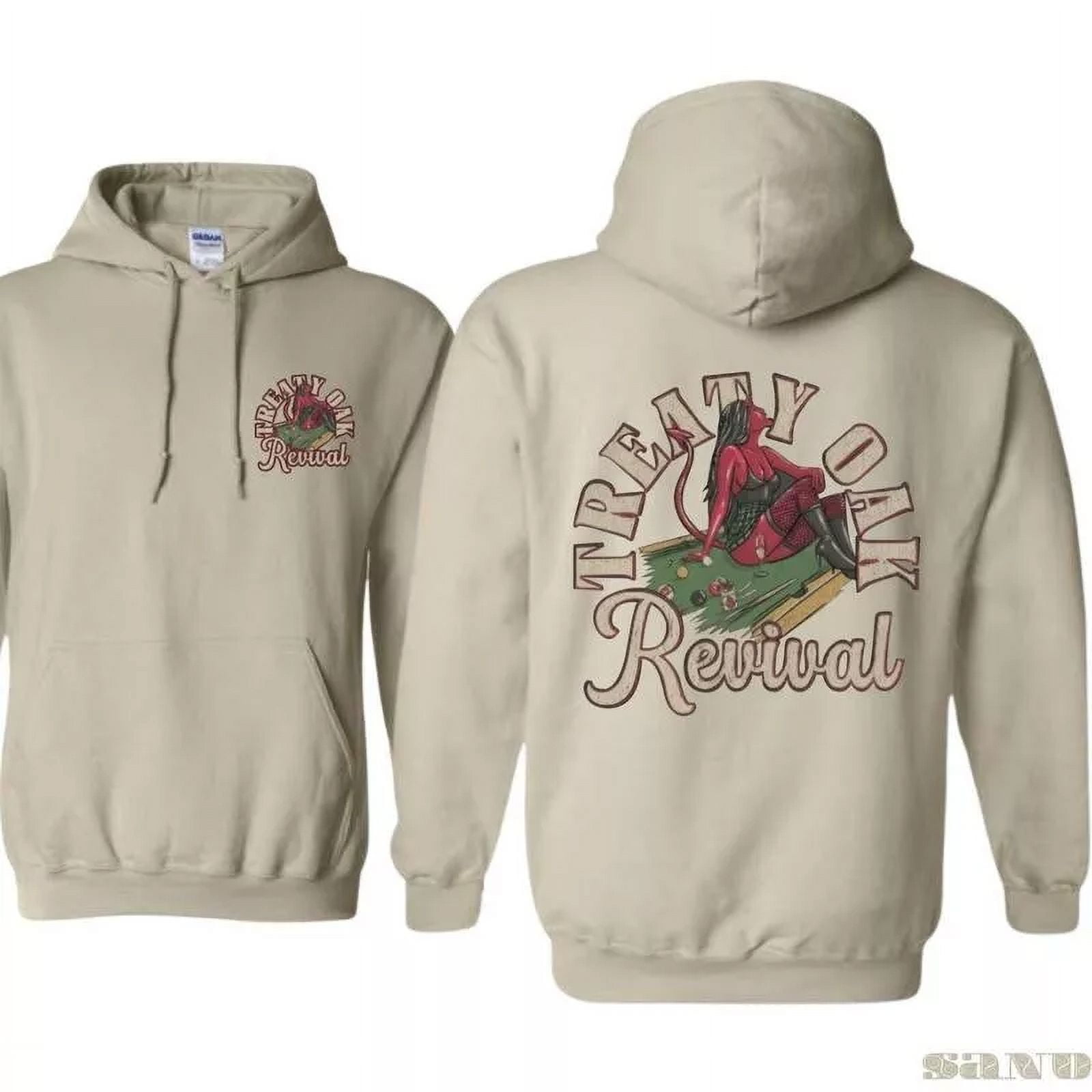 Treaty Oak Revival Devil Hoodie Featuring a bold "Treaty Oak Revival ...