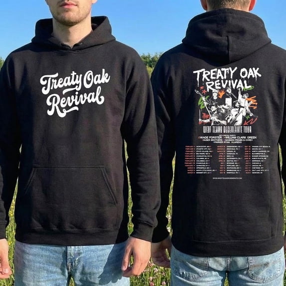 Treaty Oak Revival Hoodie - Retro Western Band Tour Merch in Black All ...