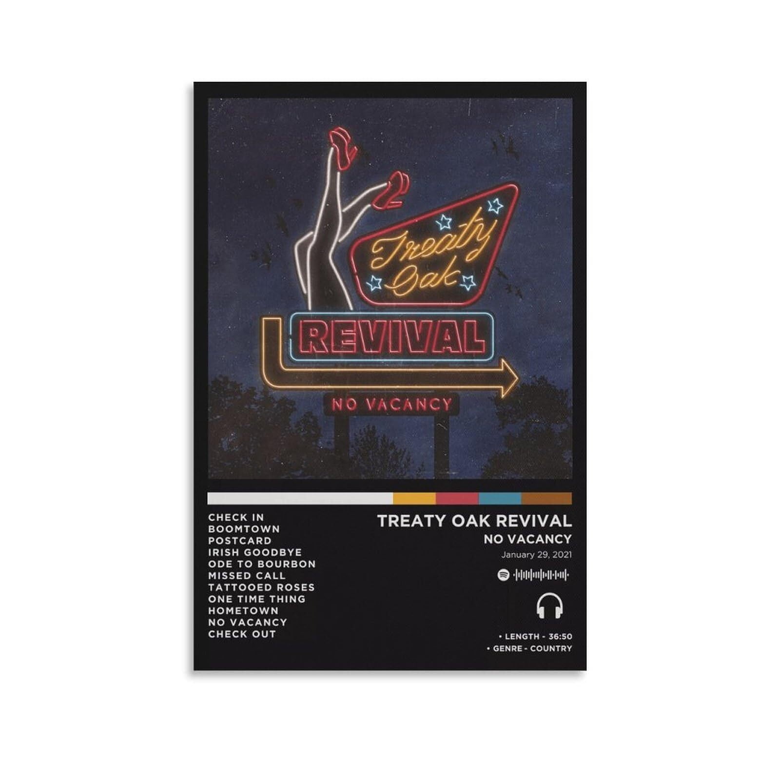 Treaty Oak Revival - No Vacancy Album Cover Canvas Poster Print Music ...