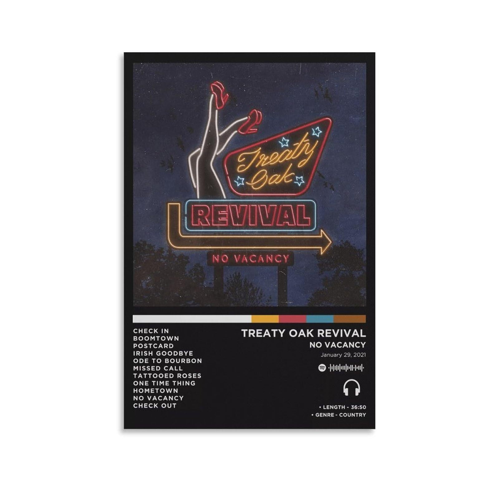 Treaty Oak Revival - No Vacancy Album Cover Canvas Poster Print Music ...