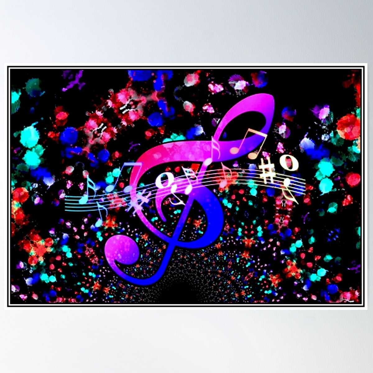 Treble Clef : Abstract Psychedelic Whimsical Musical Note Print Poster ...