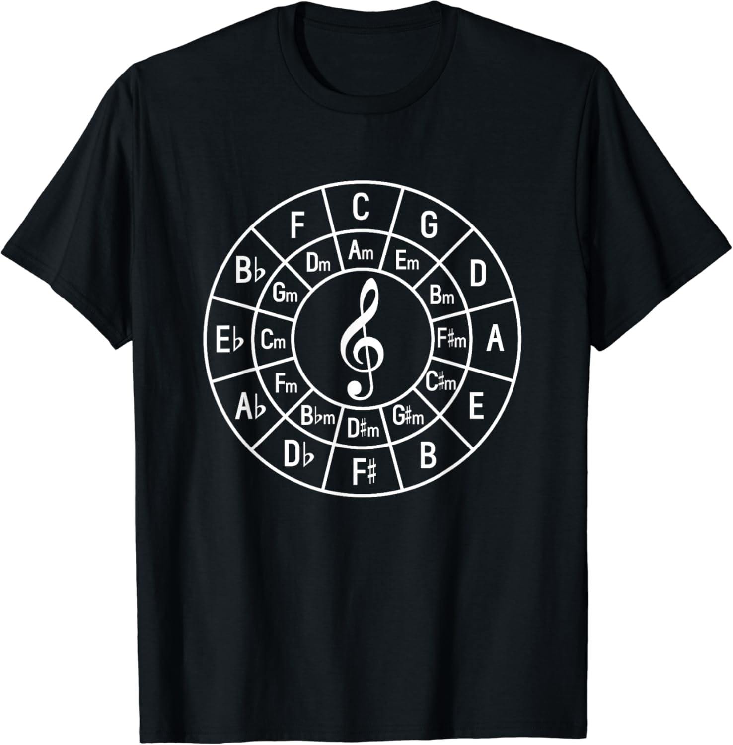 Treble Clef Circle Of Fifths Composer Music Theory Musician T Shirt