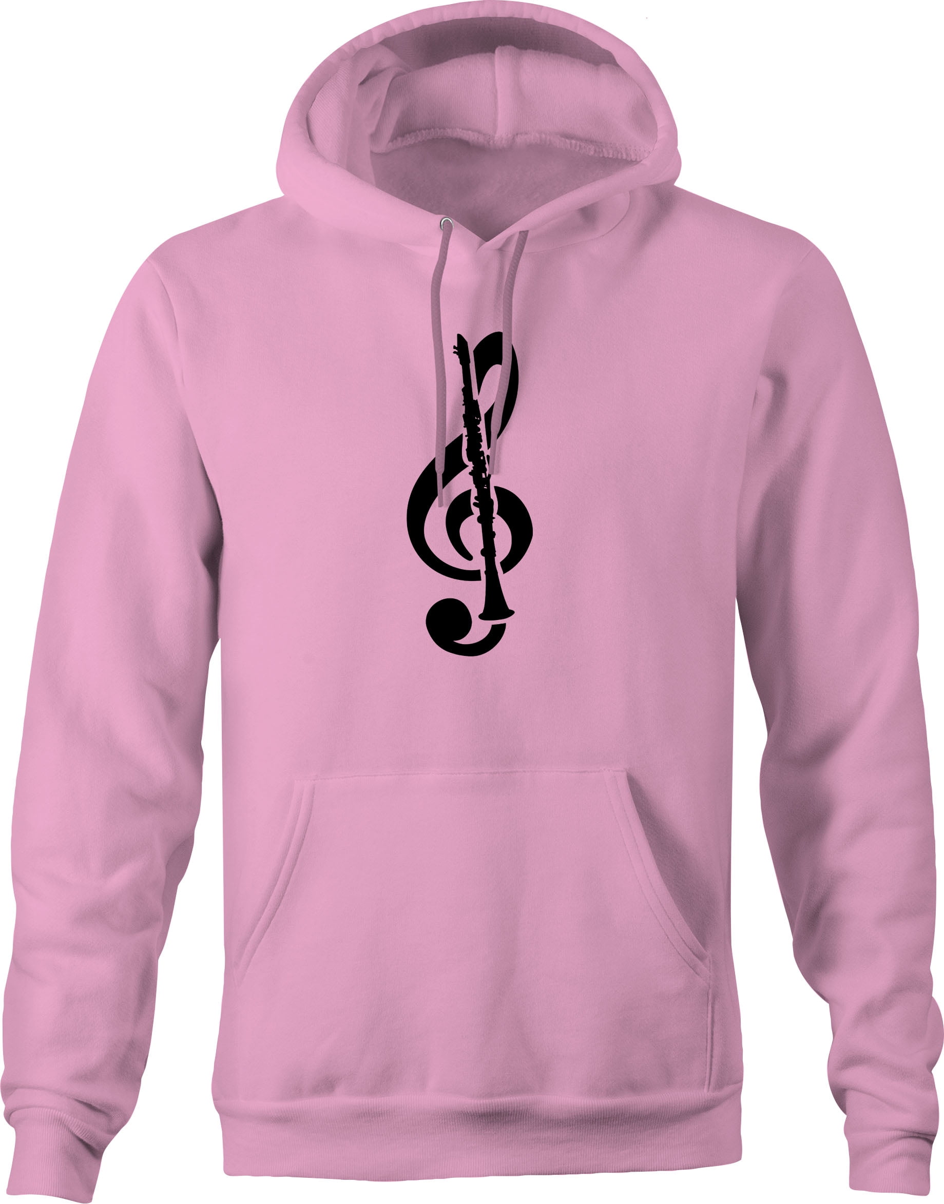 Treble Clef Clarinet Band Music Notes Pink XL Hoodie - Walmart.com