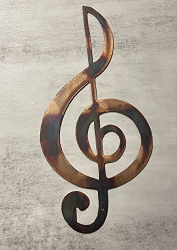 Treble Clef -Copper Bronzed Plated Musical Note Music Metal Wall Art ...