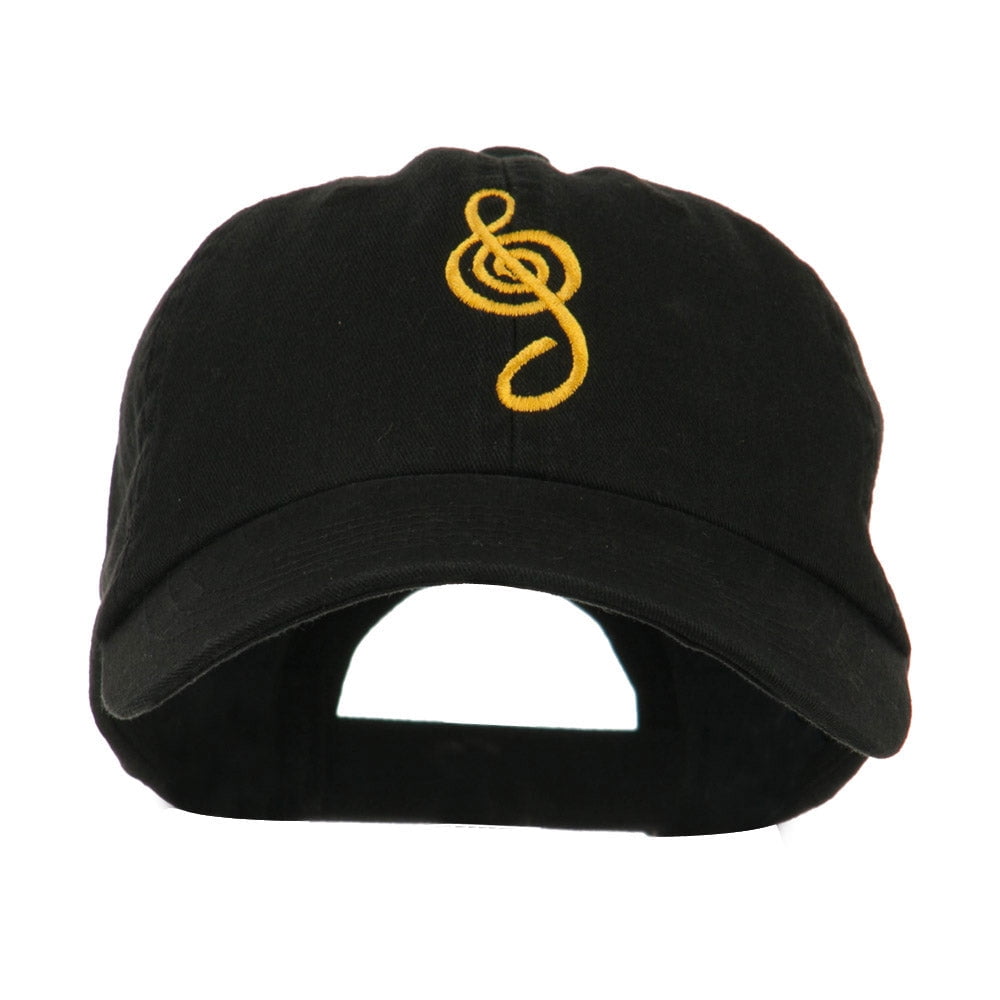 Treble Clef Embroidered Cap - Black OSFM - Walmart.com