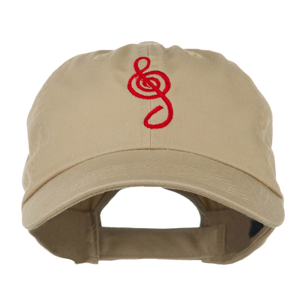 Treble Clef Embroidered Cap - Khaki OSFM - Walmart.com