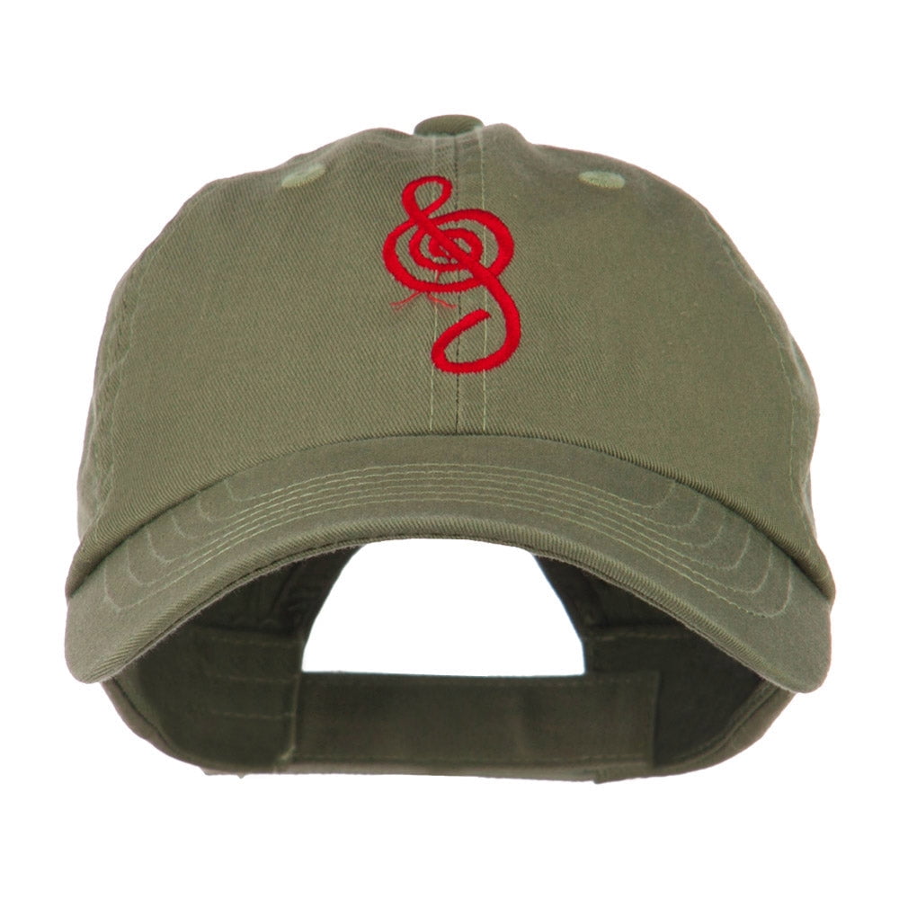 Treble Clef Embroidered Cap - Olive OSFM - Walmart.com