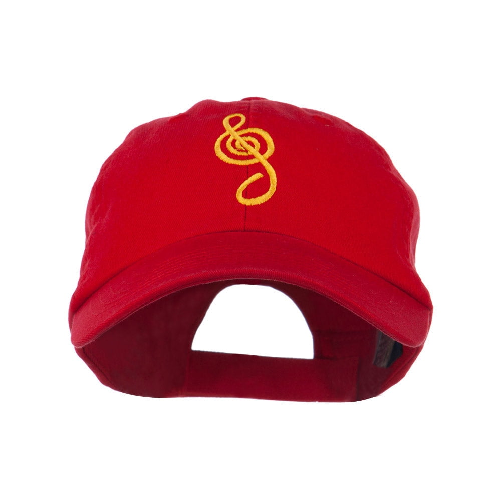 Treble Clef Embroidered Cap - Red OSFM - Walmart.com